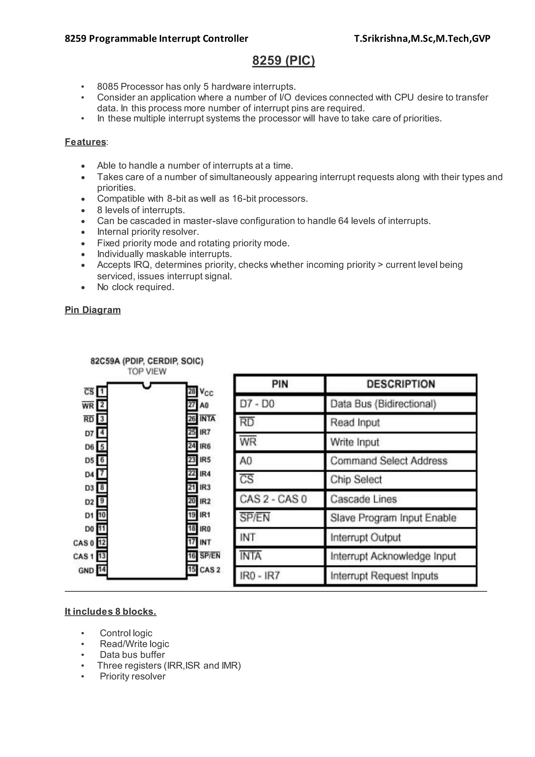 8259 programmable interrupt controller | DOCX