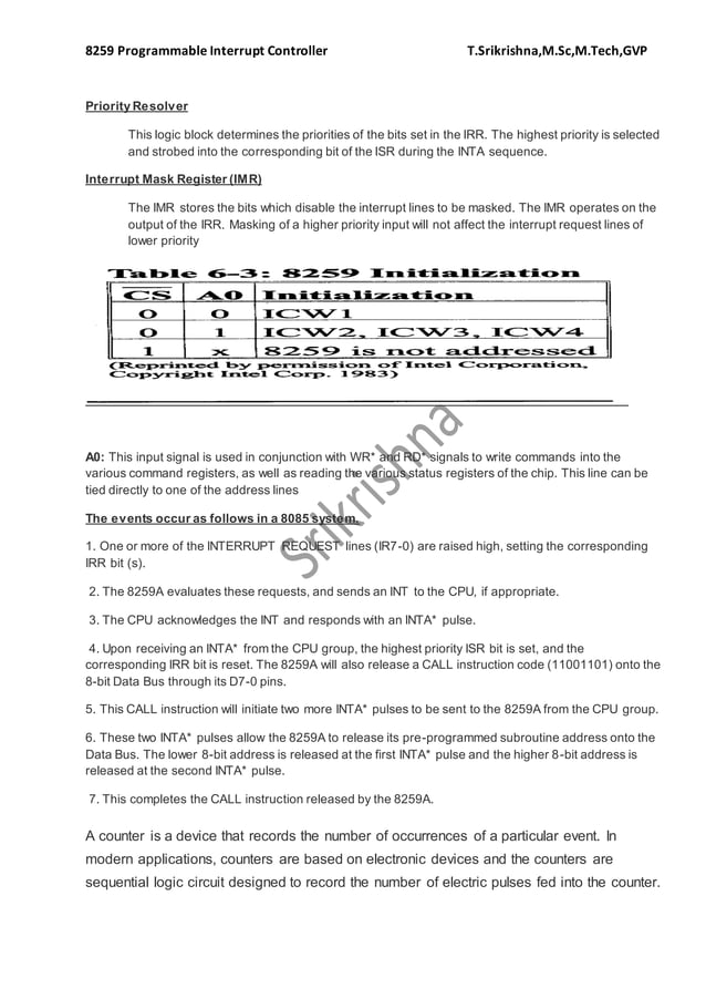 8259 programmable interrupt controller | DOCX