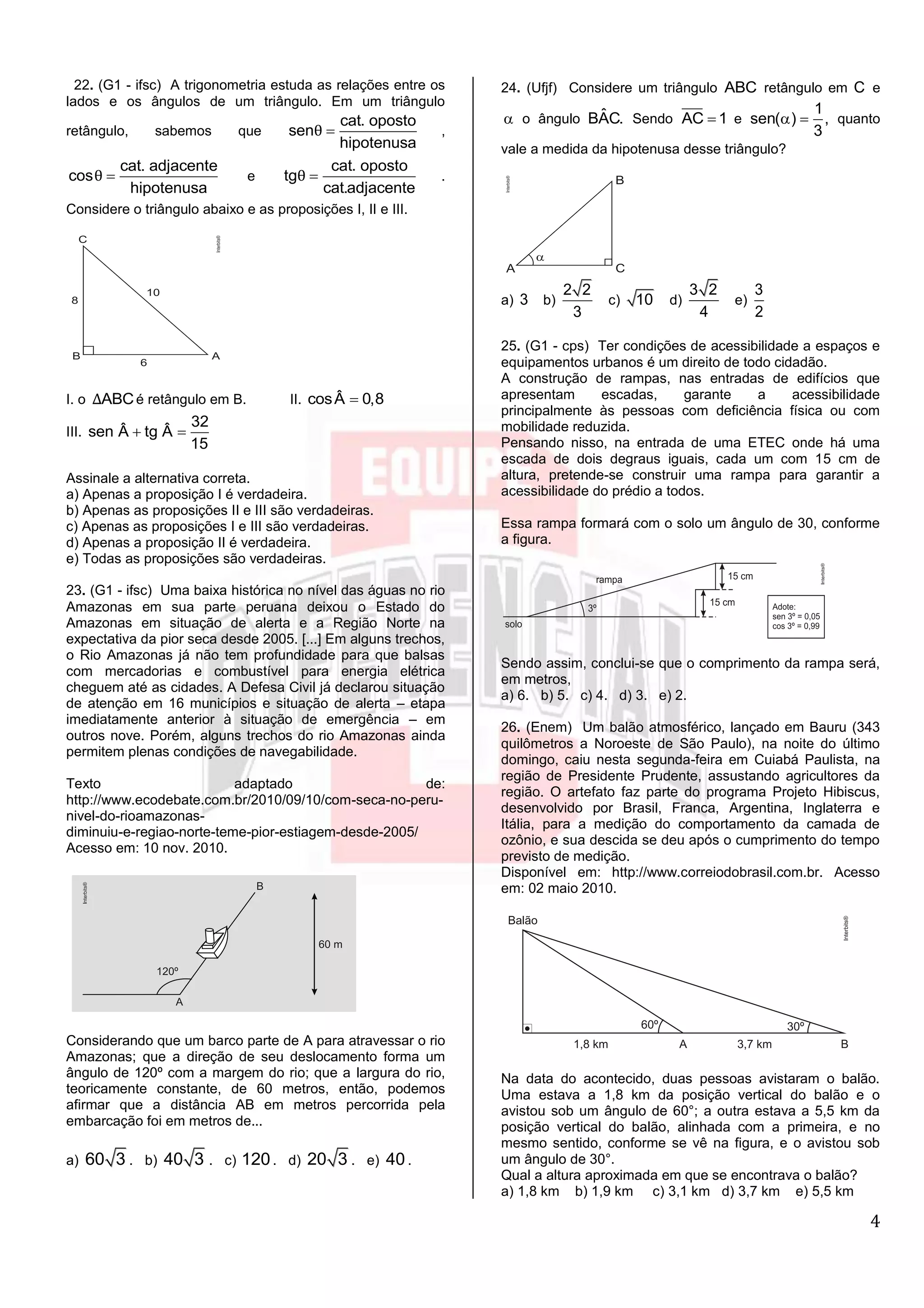 8ª lista de exercícios de geometria | PDF | Geography | Science