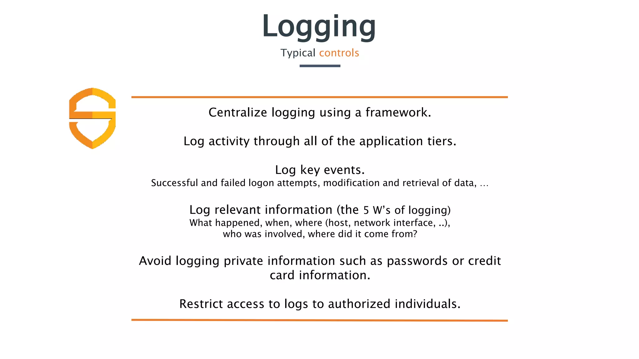 Secure Code Warrior - Logging | PPTX