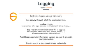 Secure Code Warrior - Logging | PPTX