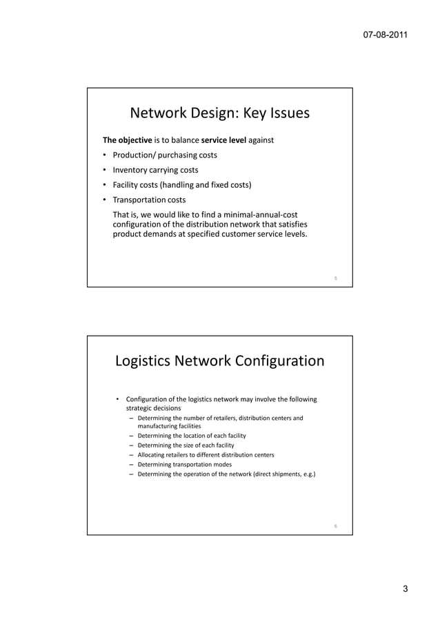 8 logistics network design | PDF