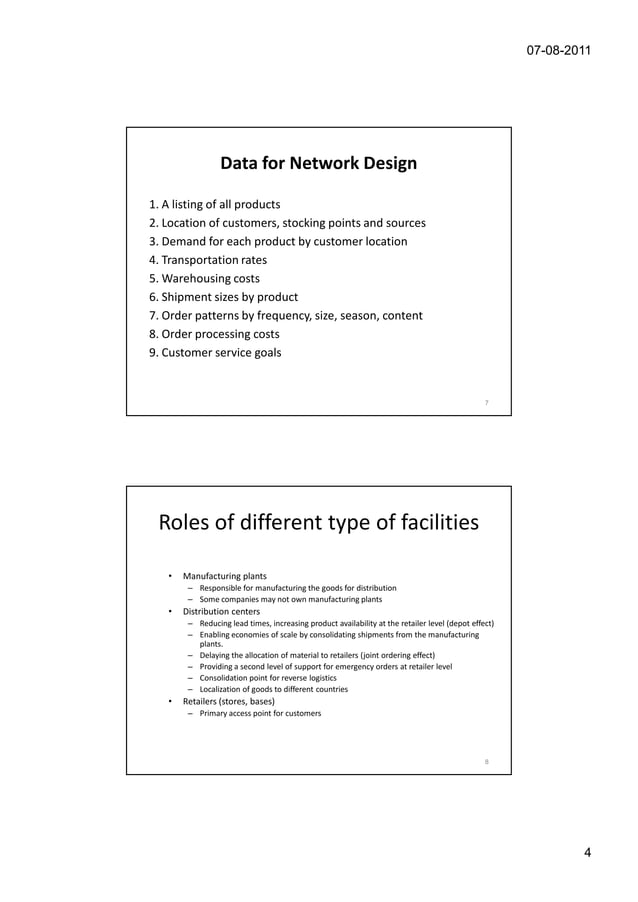 8 logistics network design | PDF