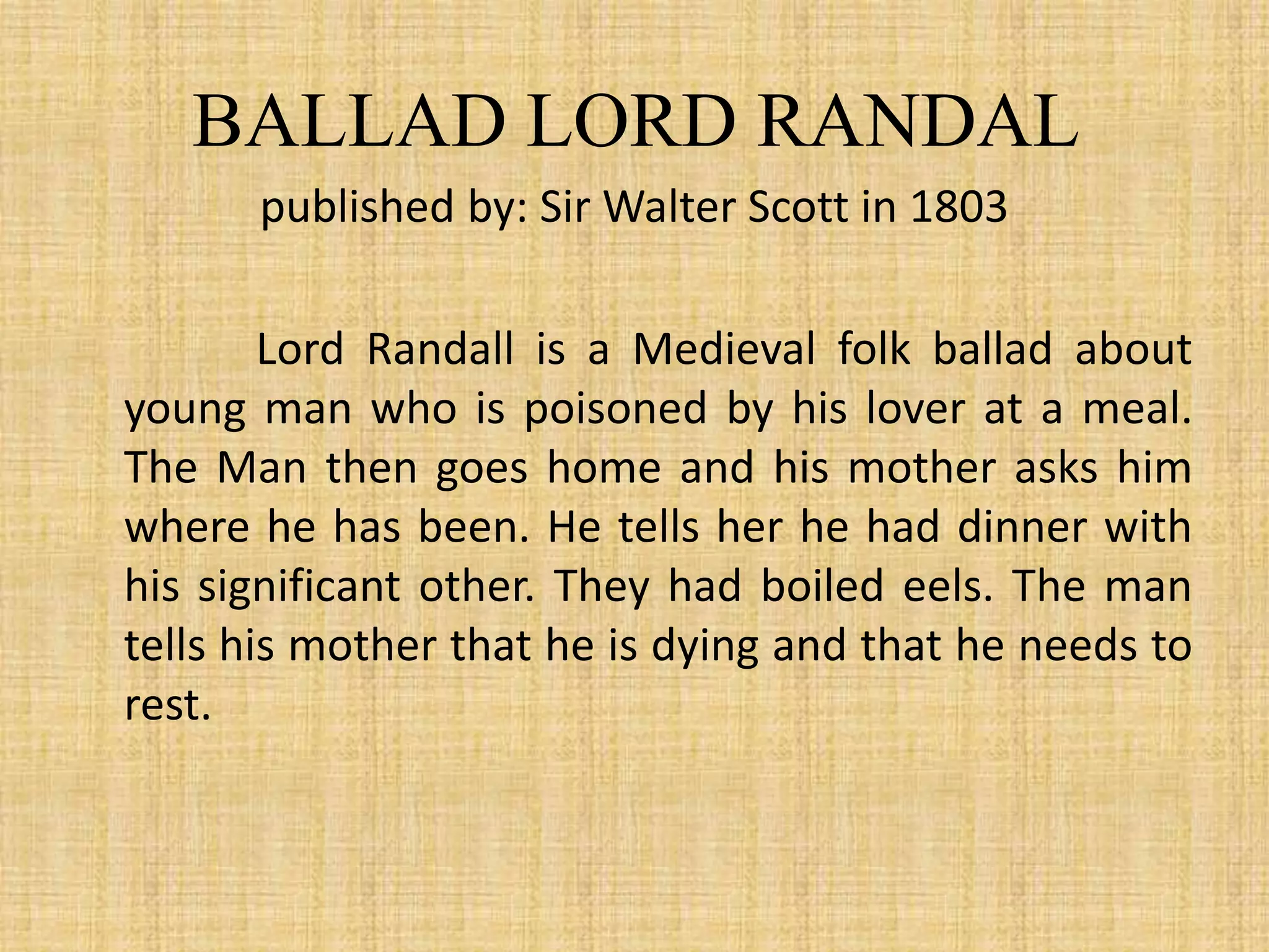 Lord Randall | PPTX