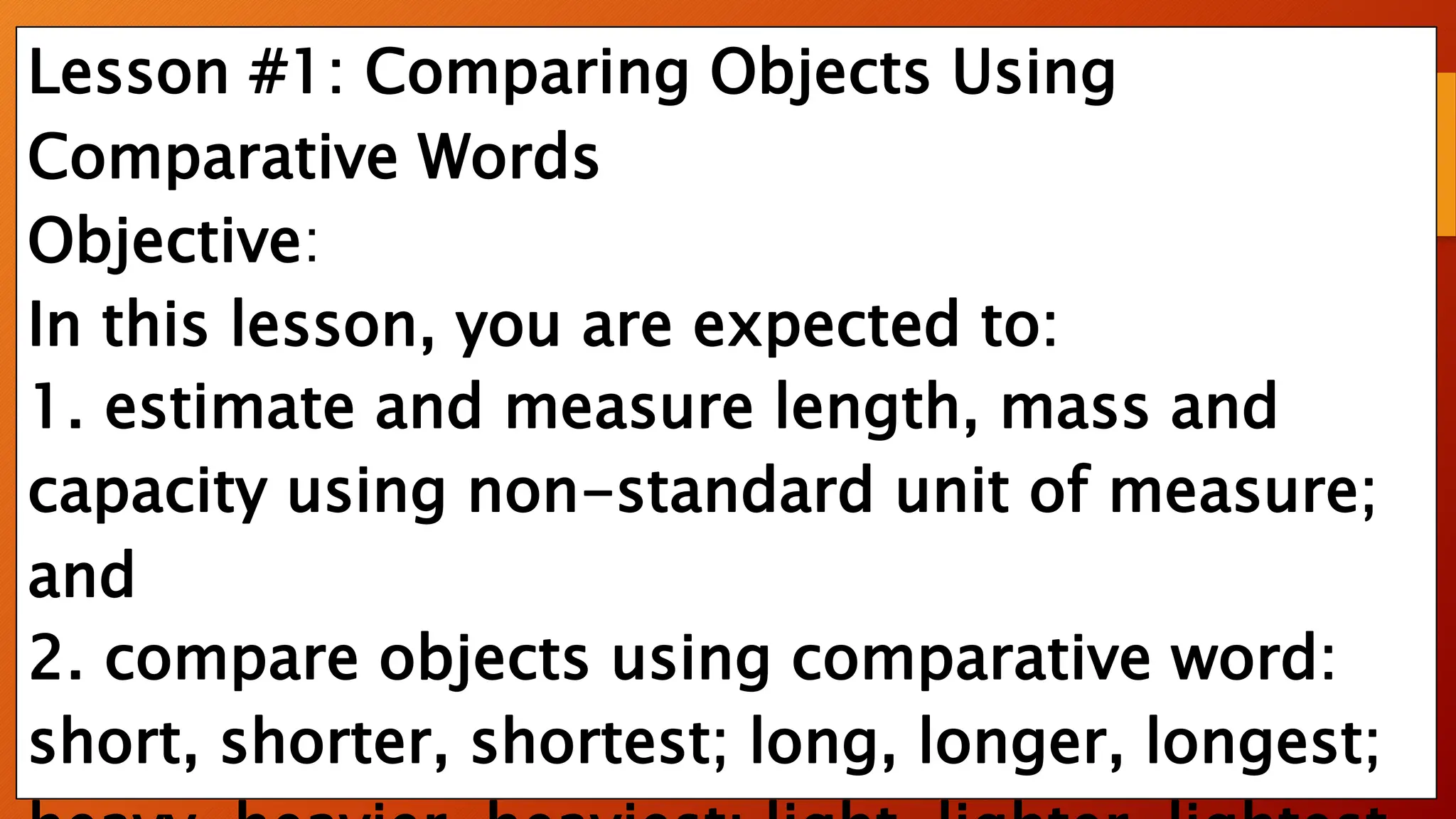 MATH 1- COMPARING OBJECTS AND PICTOGRAPH.pptx