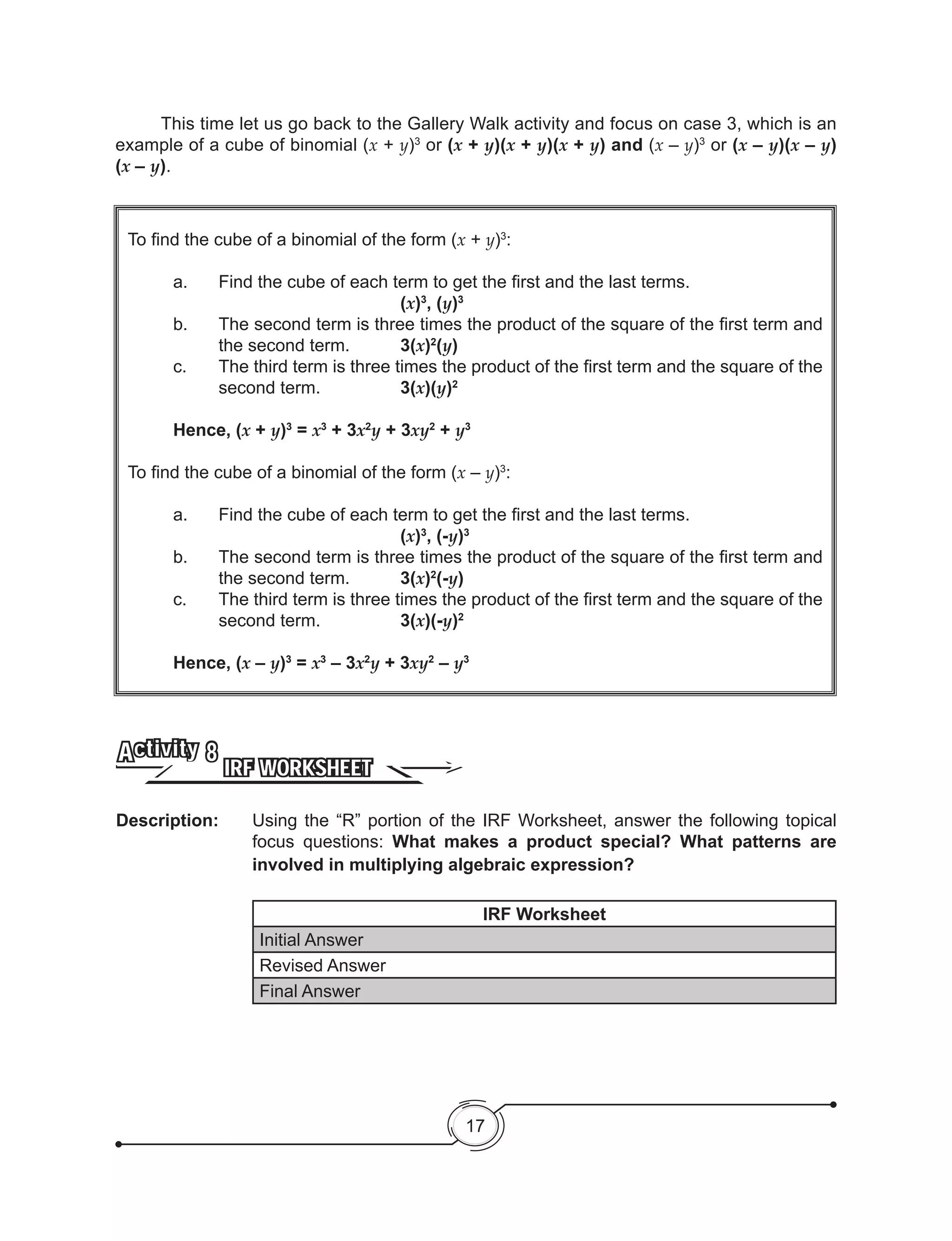 Grade 8 Learning Module in Math - Complete | PDF