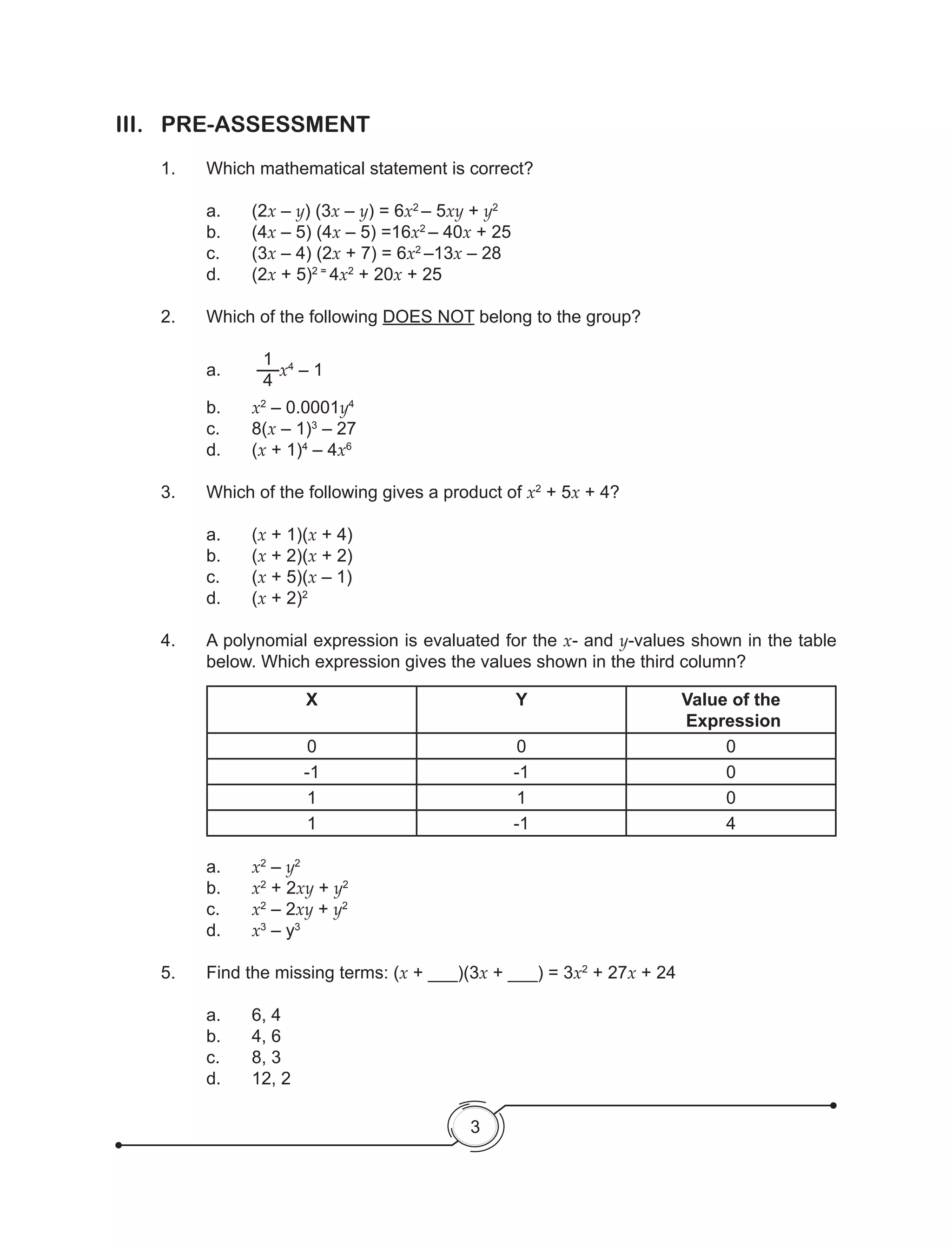 Grade 8 Learning Module in Math - Complete | PDF