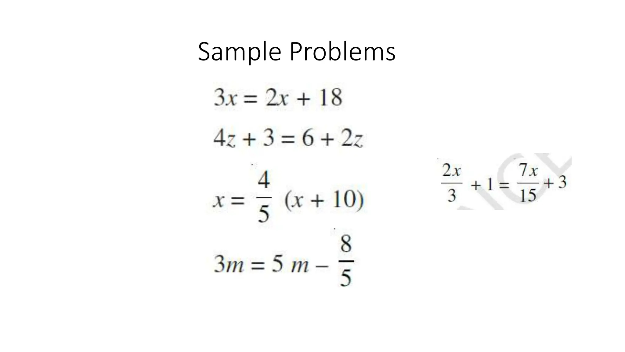 Linear Equations in one variable ppt maths | PPTX | Physics | Science