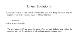 Linear Equations in one variable ppt maths | PPTX