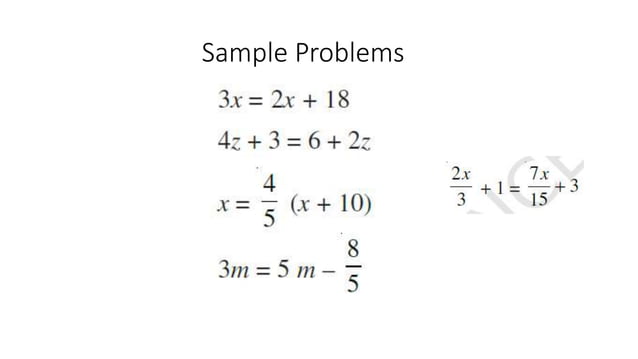 Linear Equations in one variable ppt maths | PPTX | Physics | Science