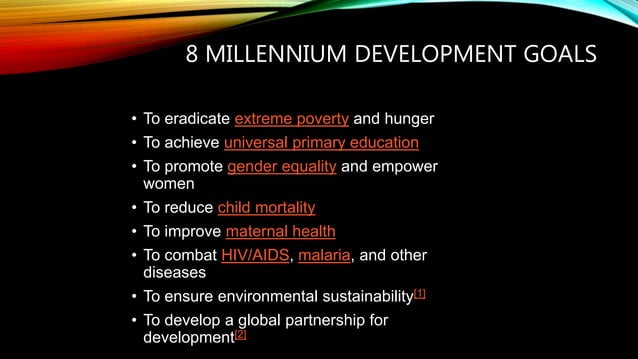 8 Millennium Development Goals (MDG) | PPTX | Debated Sensitive Social Issues | Sensitive Topics