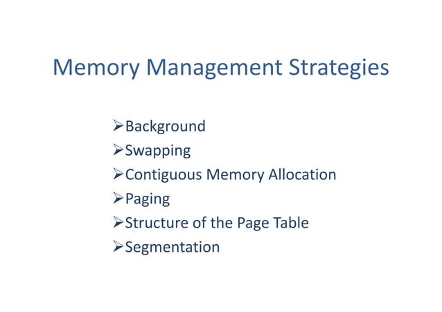 8 memory management strategies | PDF | Operating Systems | Computer Software and Applications