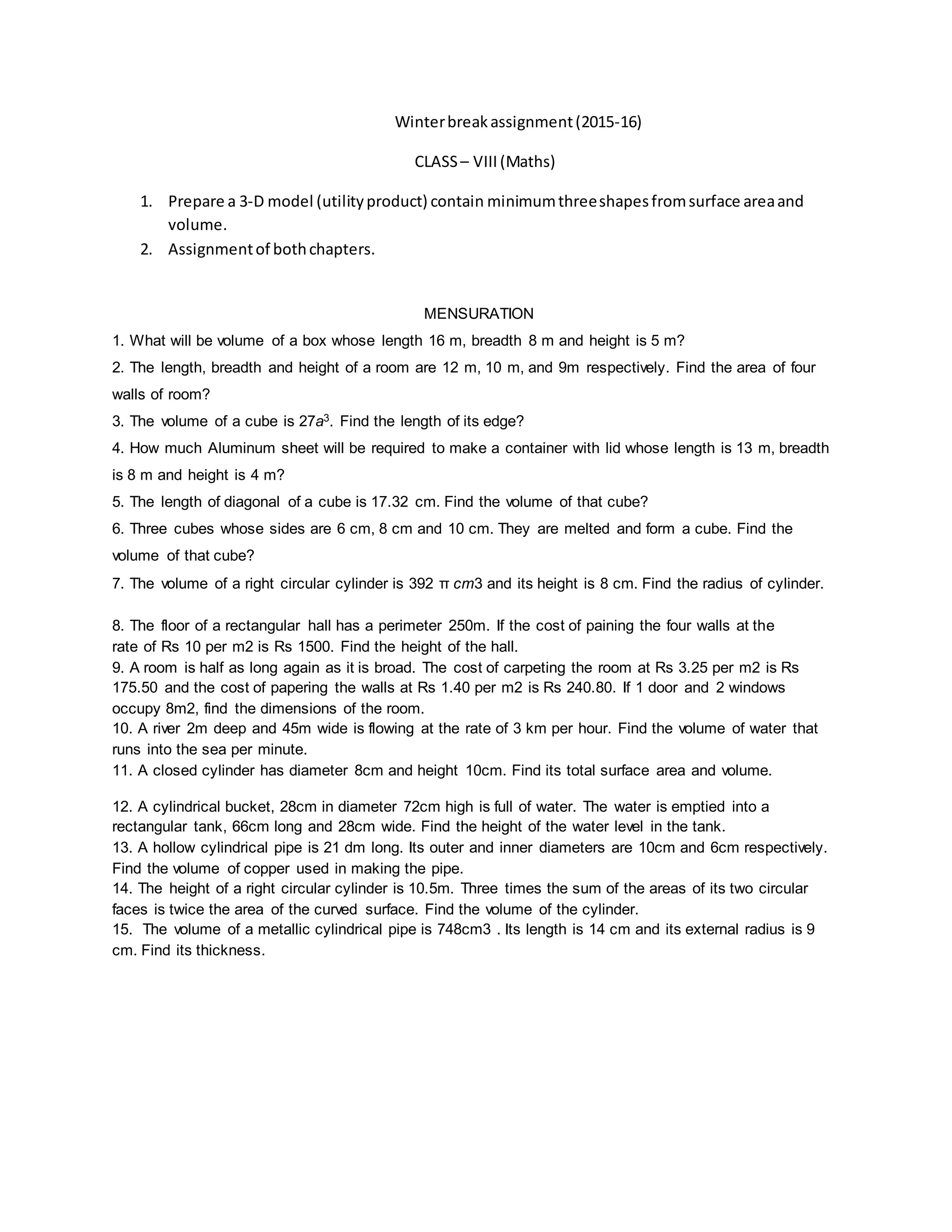 mensuration | DOCX