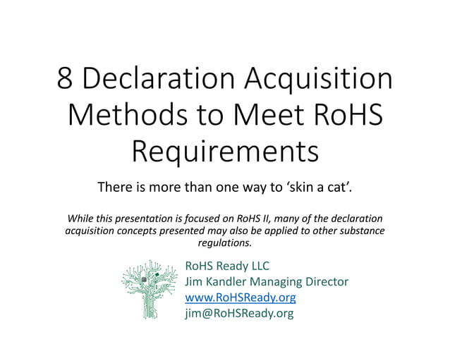 11 Methods You Can Use to Meet the RoHS Declaration Requirement | PDF ...