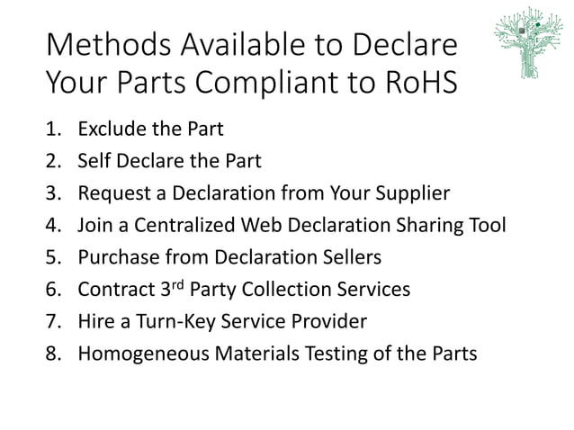 11 Methods You Can Use to Meet the RoHS Declaration Requirement | PDF ...