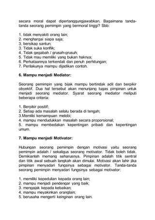 8 modal utama seorang pemimpin sukses | DOCX