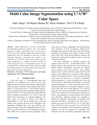 Multi Color Image Segmentation using L*A*B* Color Space | PDF