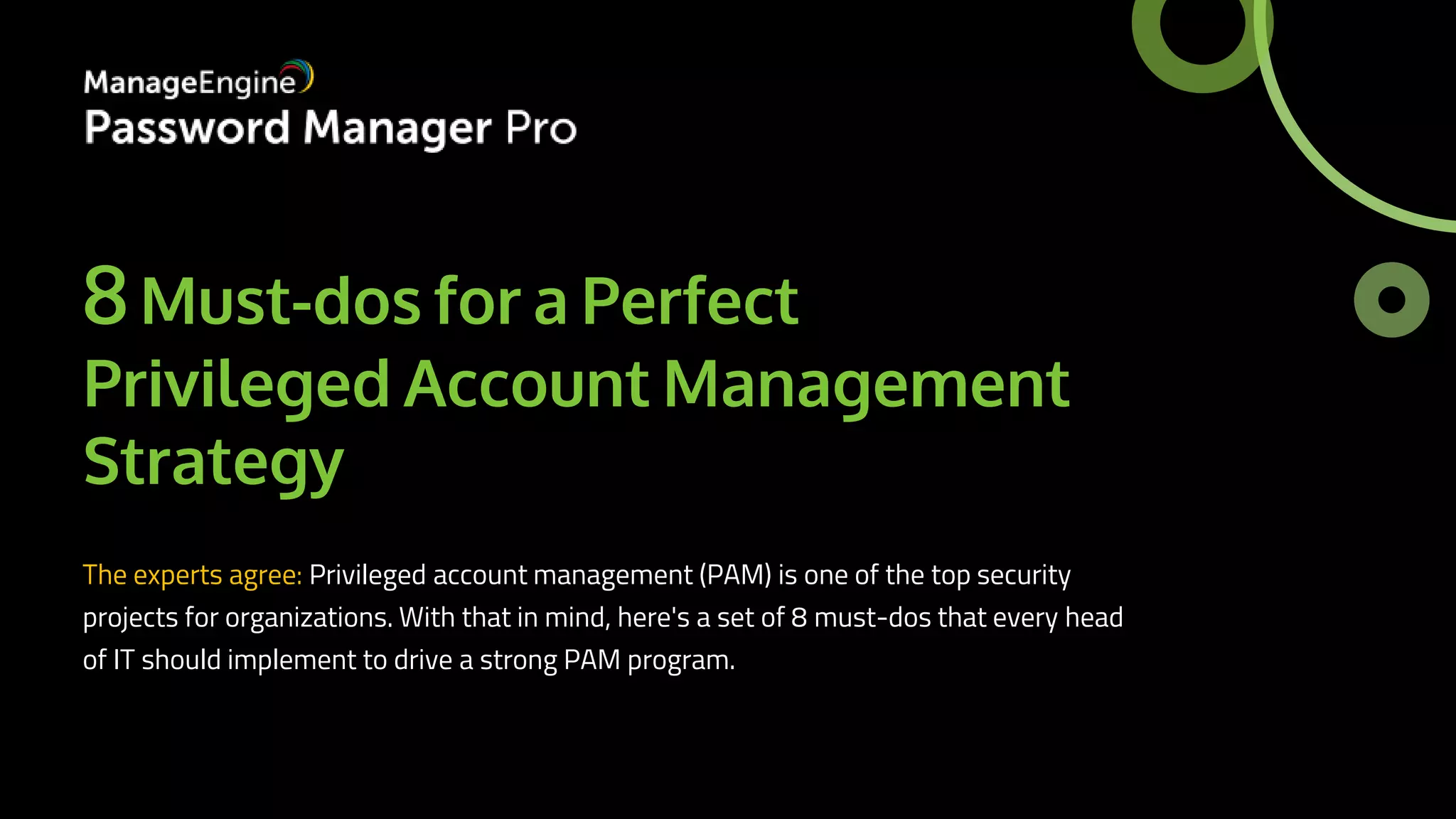 8 must dos for a perfect privileged account management strategy | PPT