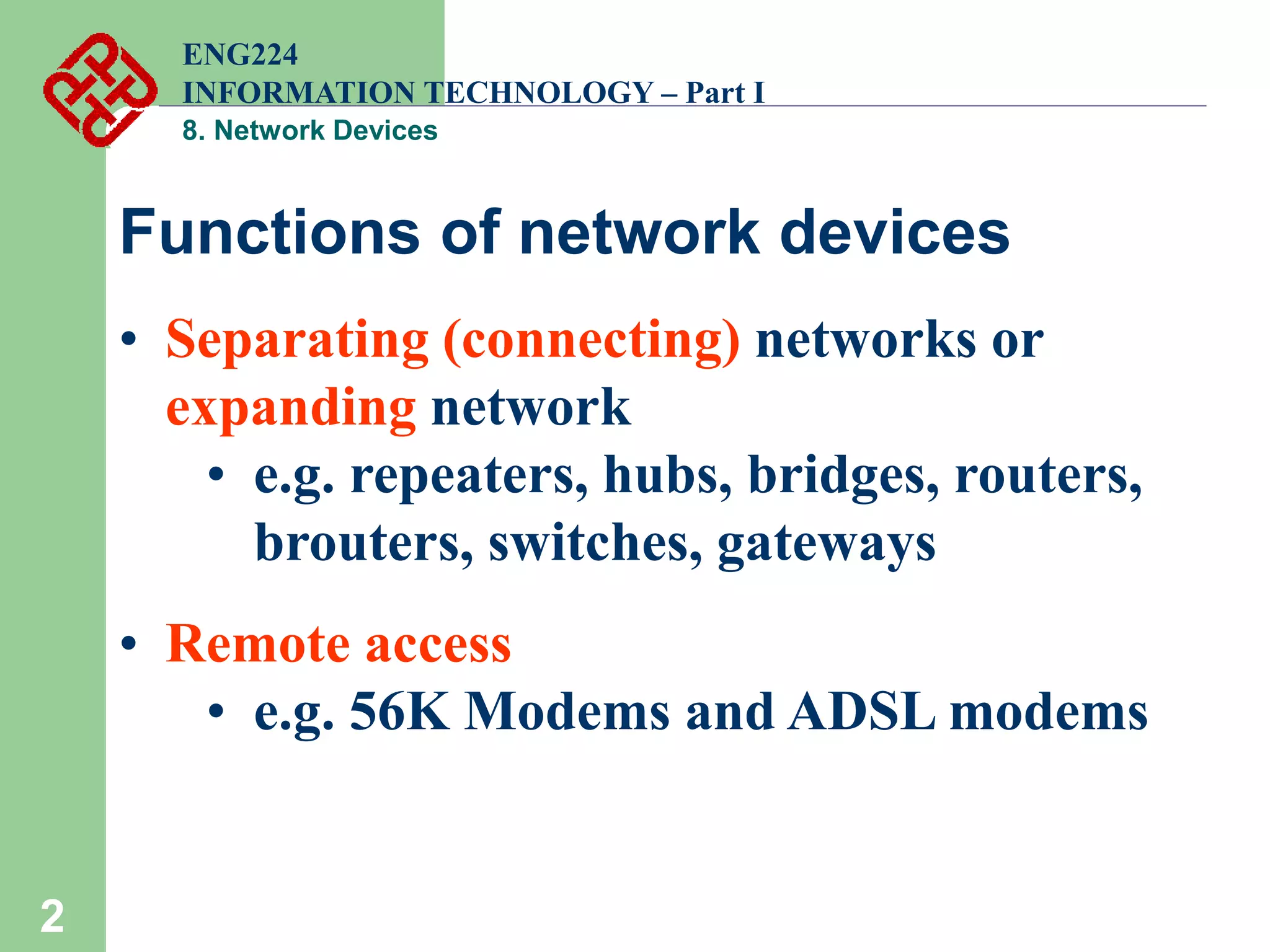 8 network devices | PPT