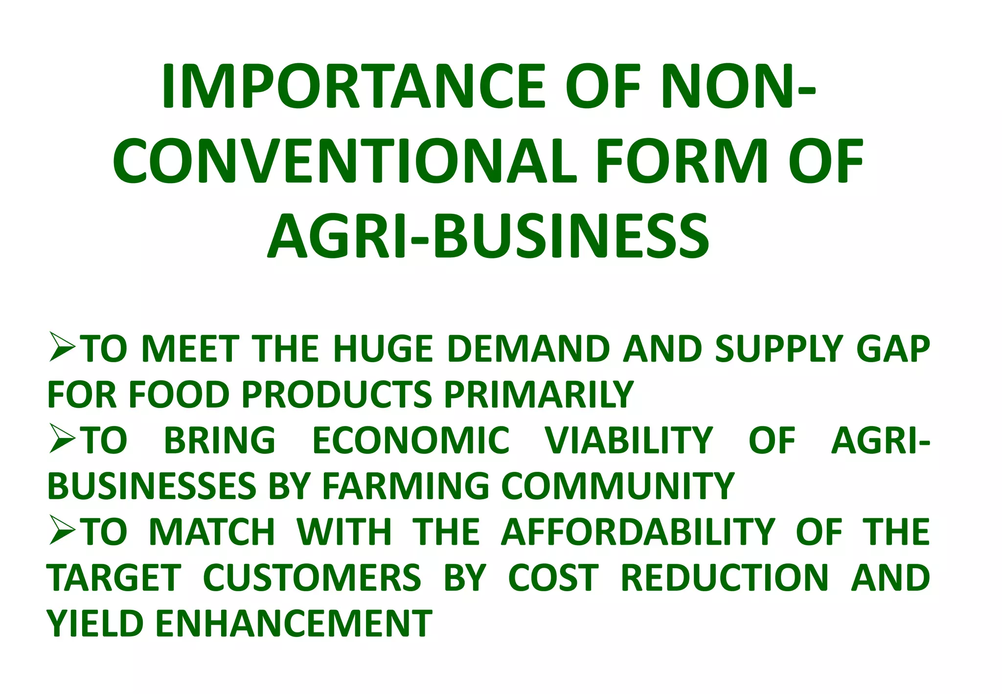 8 non conventional forms of agri-business-d | PPTX