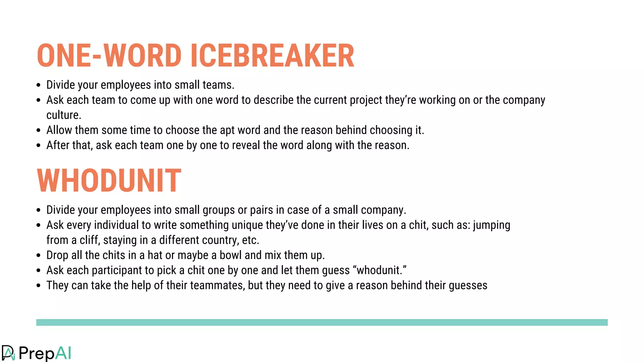 8 Not So Common Icebreaker Activities for Team Building | PDF