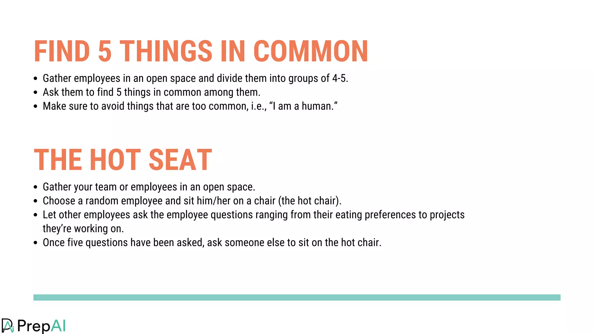 8 Not So Common Icebreaker Activities for Team Building | PDF