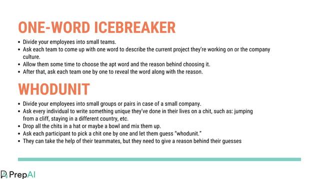 8 Not So Common Icebreaker Activities for Team Building | PDF