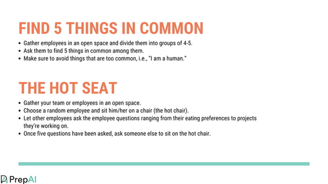 8 Not So Common Icebreaker Activities for Team Building | PDF