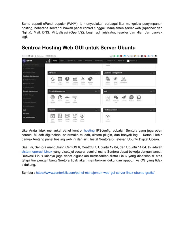 8 Panel Manajemen Web GUI Server Linux Ubuntu Terbaik Gratis - Centerklik | PDF