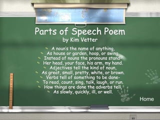8 parts of speech.ppt presentation for kids | PPT