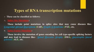 Inborn Errors of RNA Transcription | PPTX
