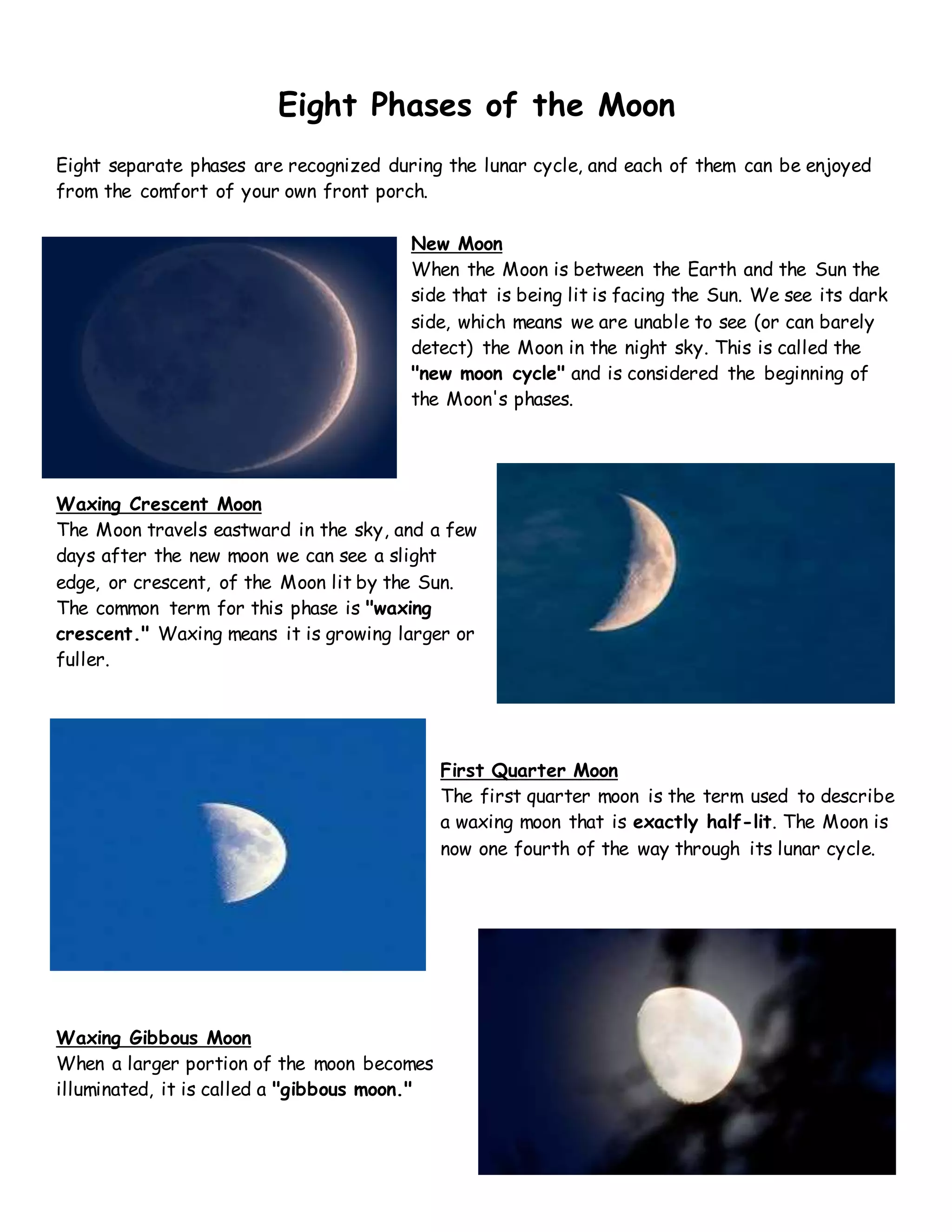 8 phases of the moon | DOCX