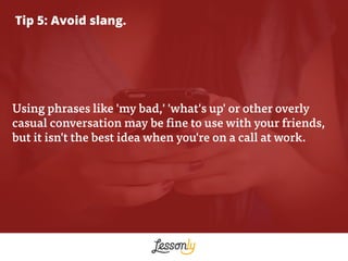 8 Phone Etiquette Tips for Salespersons by Lessonly | PDF
