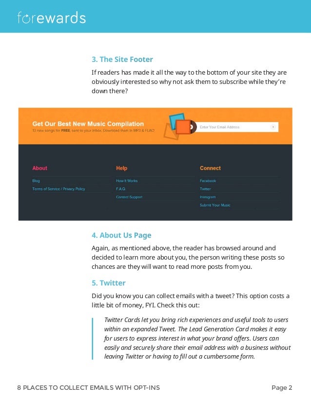8 places to collect emails with opt-ins
