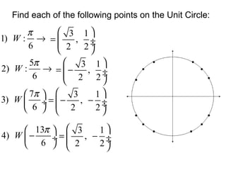 8 points on the unit circle the wrapping function w(t) | PPT
