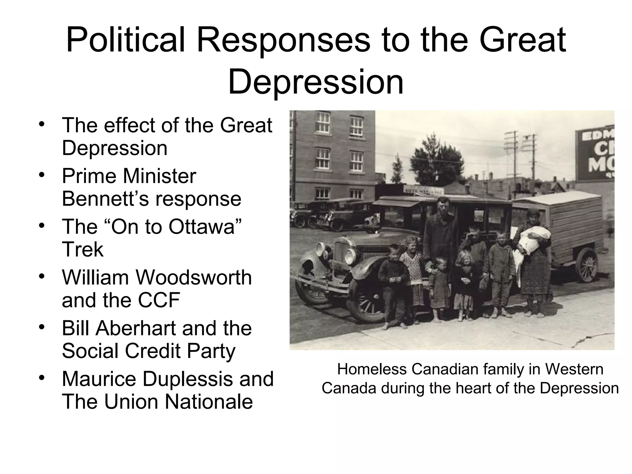 Political Responses to the Great Depression | PPT