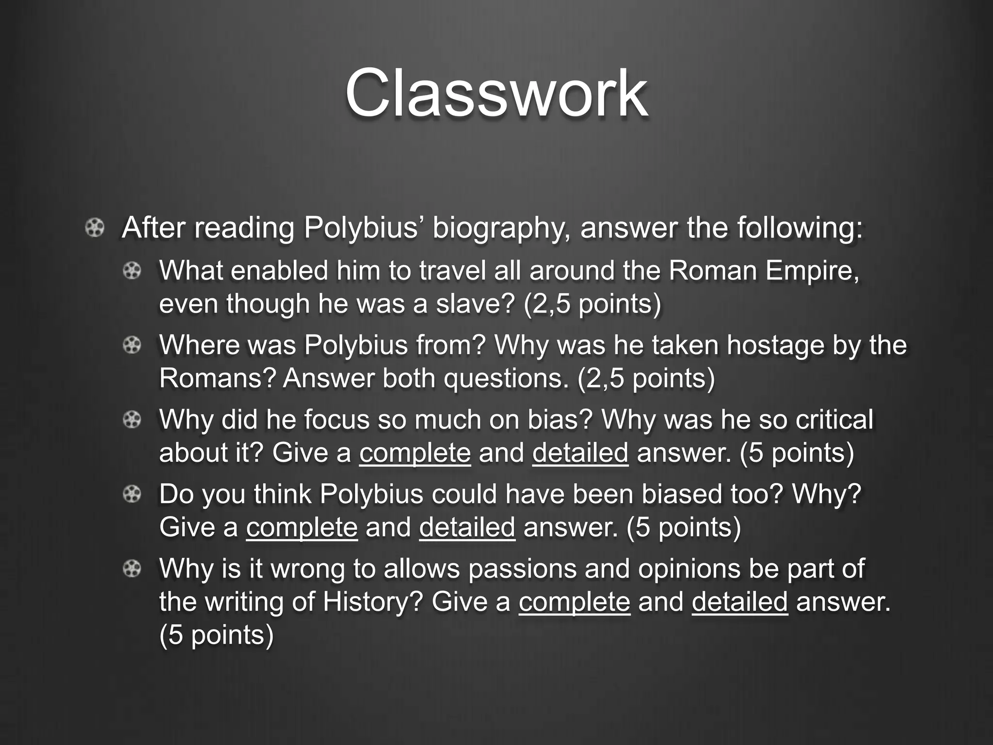 Classwork: Polybius | PPTX