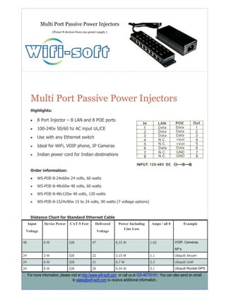 8 port poe injectors | PDF