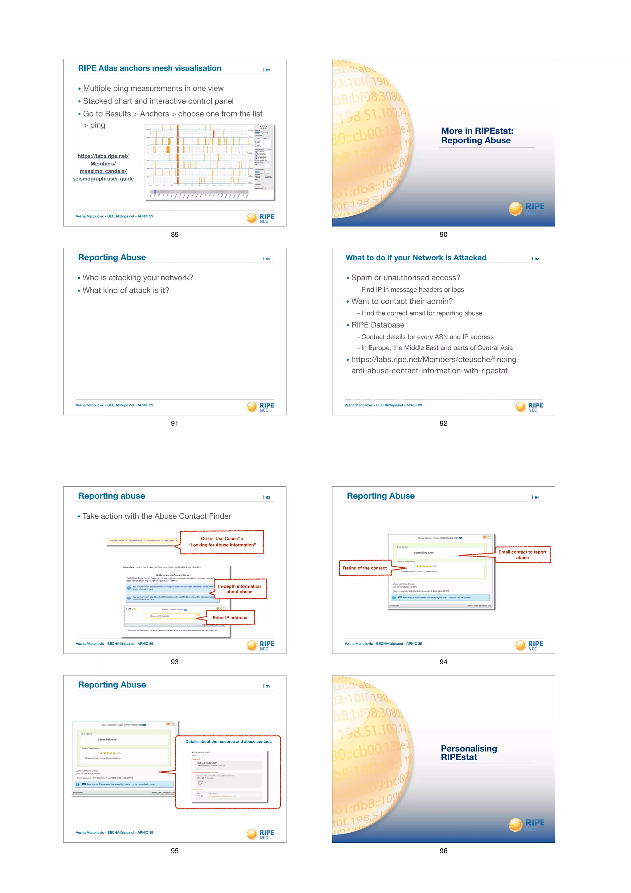 RIPE NCC Measurements Tools Workshop: RIPEstat and RIPE Atlas | PDF