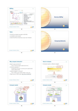 RIPE NCC Measurements Tools Workshop: RIPEstat and RIPE Atlas | PDF