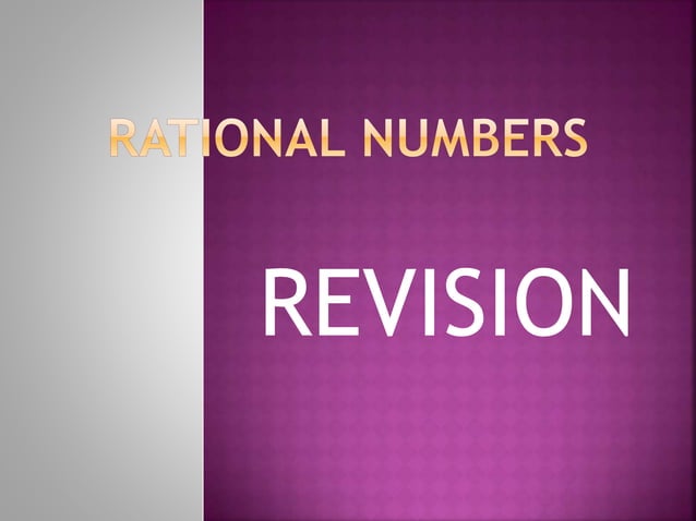 Rational number revision | PPT