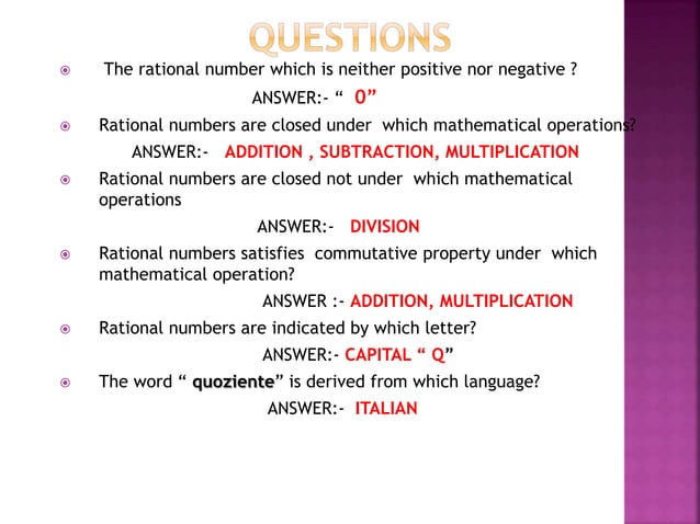 Rational number revision | PPT