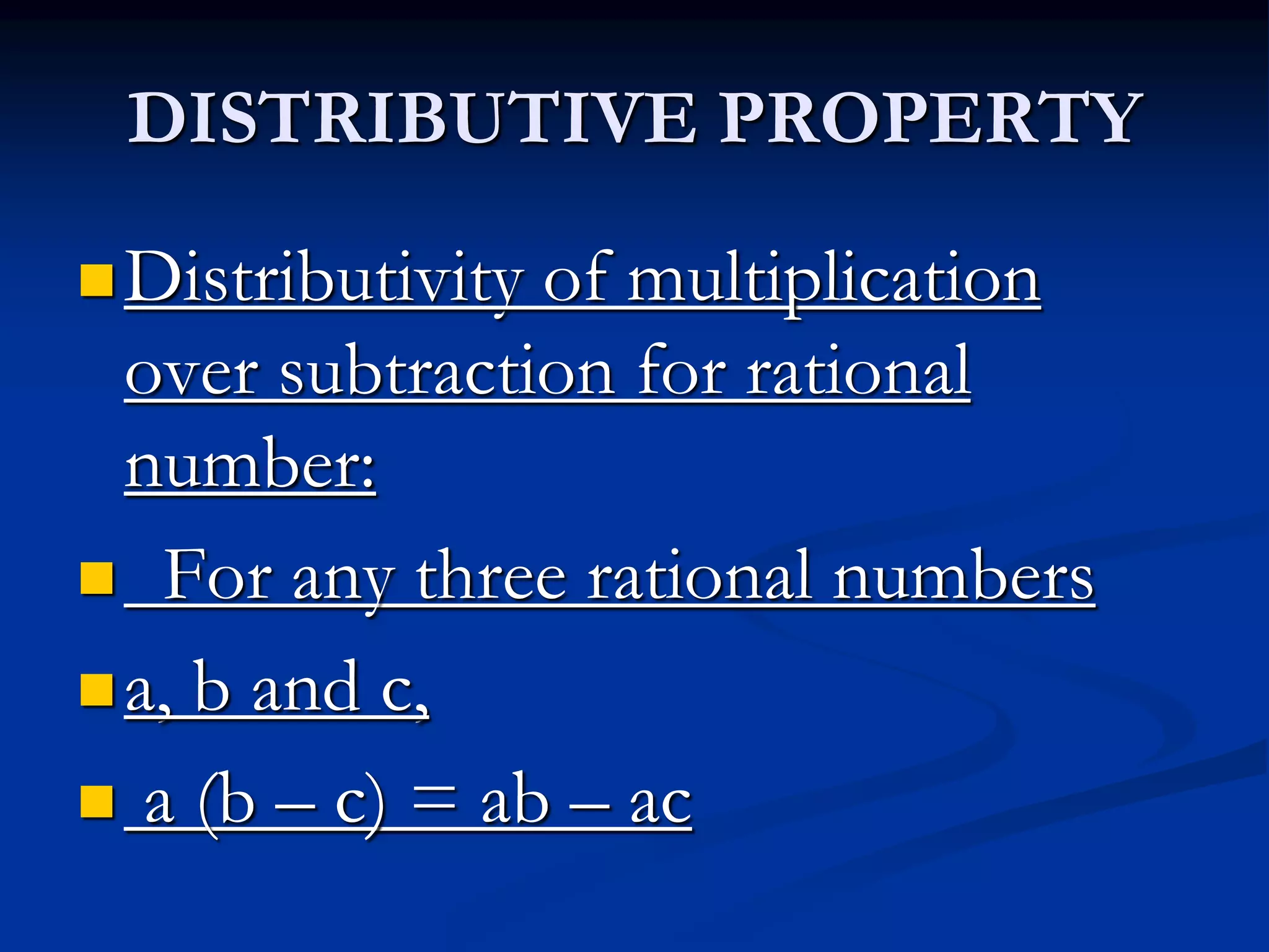 Properties of rational number explained | PPT