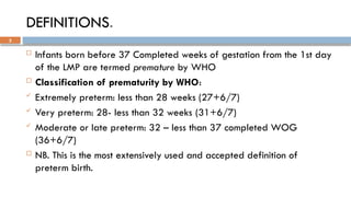 Brief presentation of prematurity by Dr Abdullah | PPTX