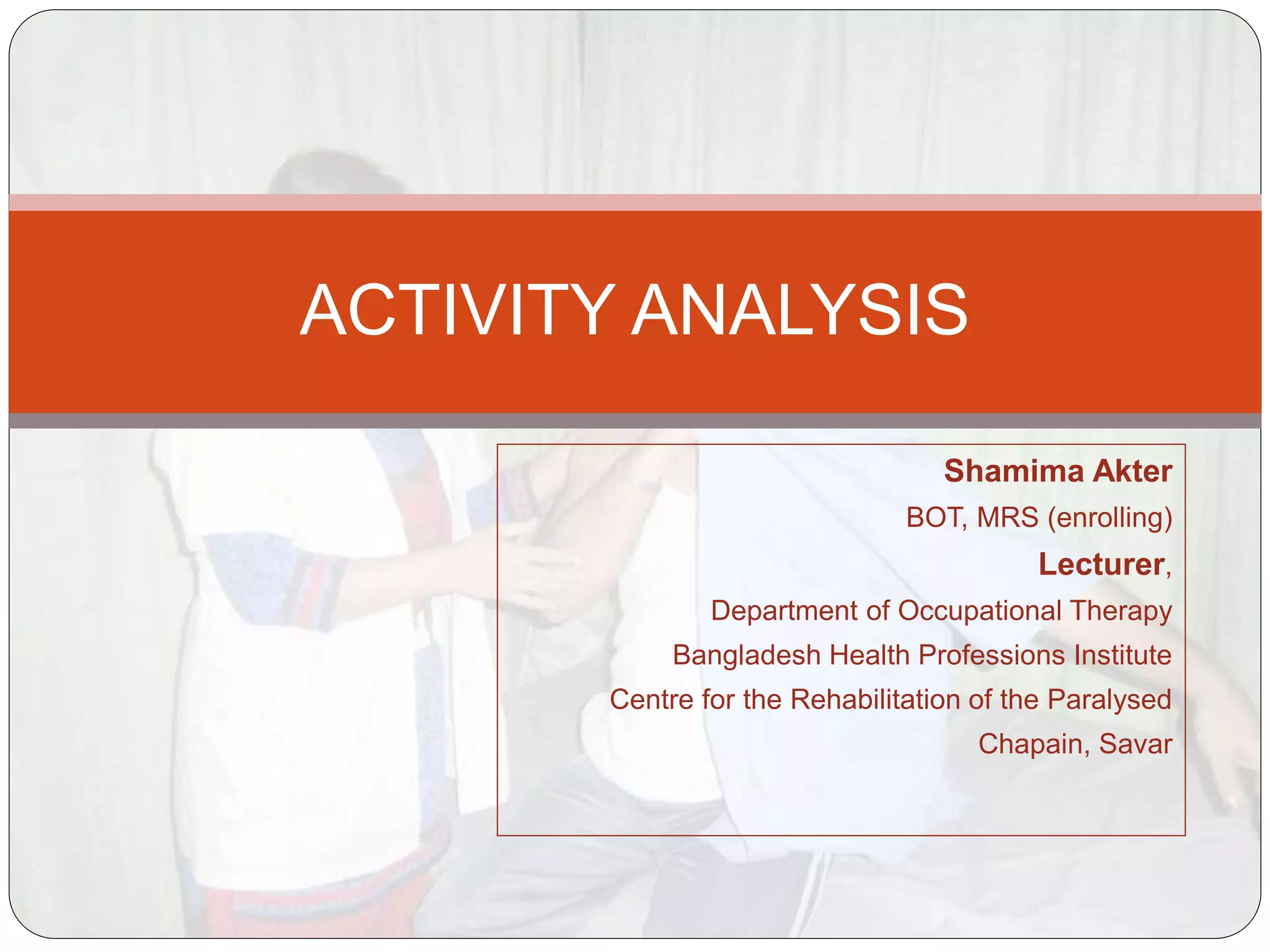 Activity Analysis | PPTX