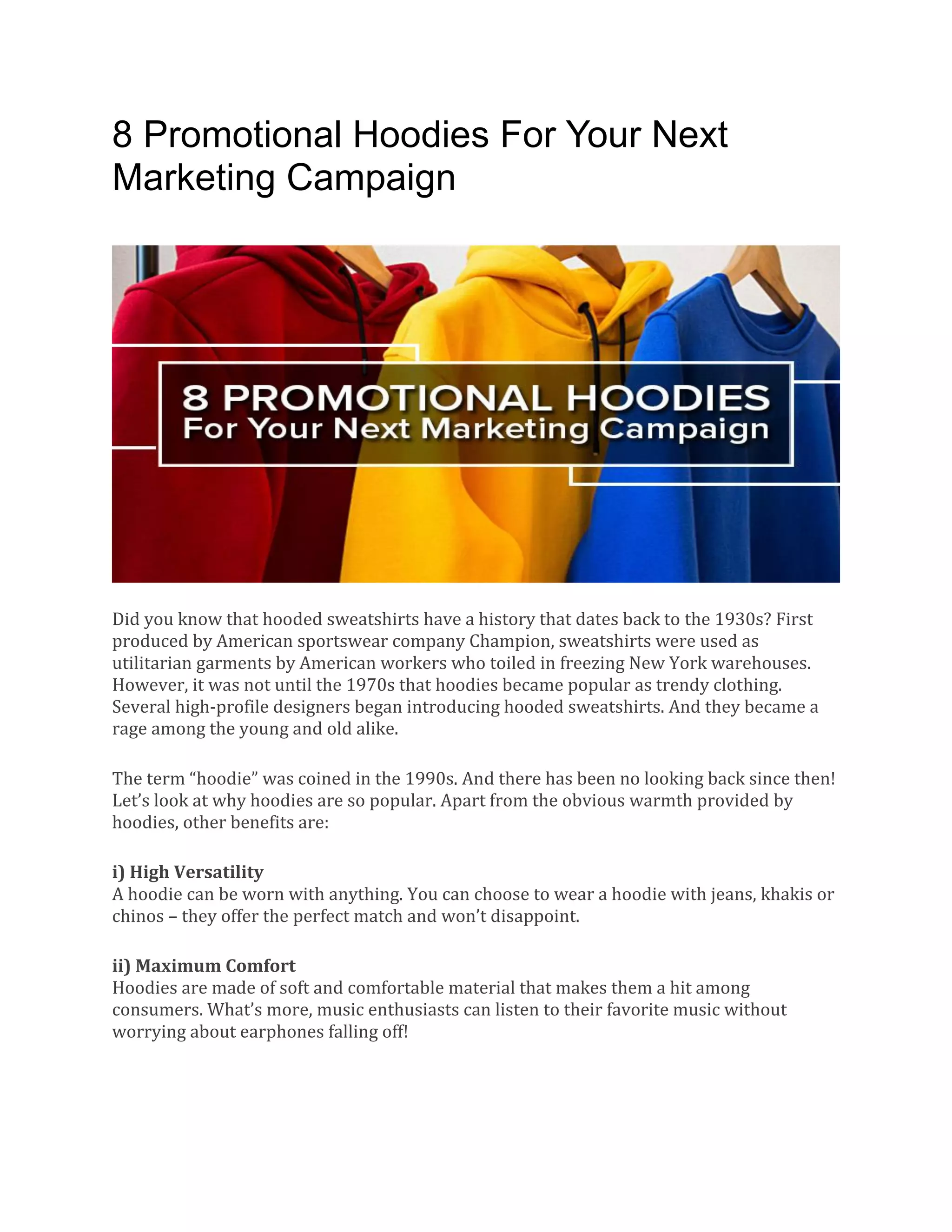 8 promotional hoodies for your next marketing campaign converted | PDF