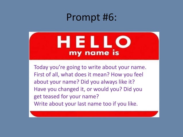 8 Writing Prompts | PPT