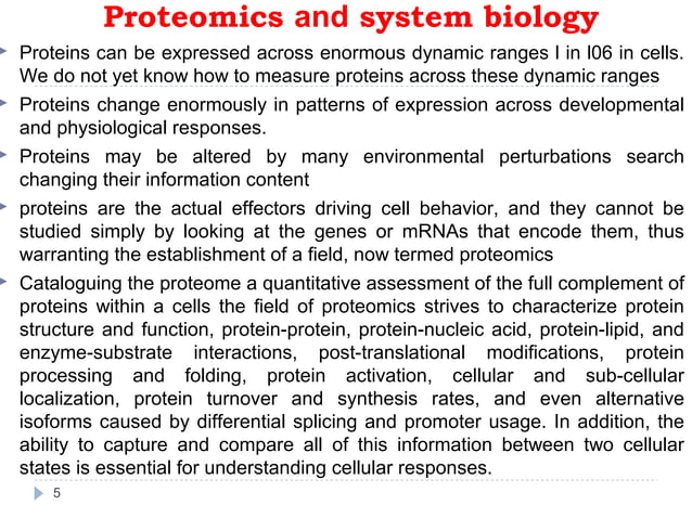 proteomics and system biology | PPT