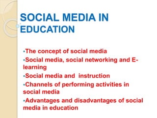 Social Media in Education | PPTX