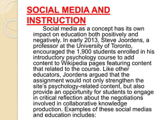 Social Media in Education | PPTX